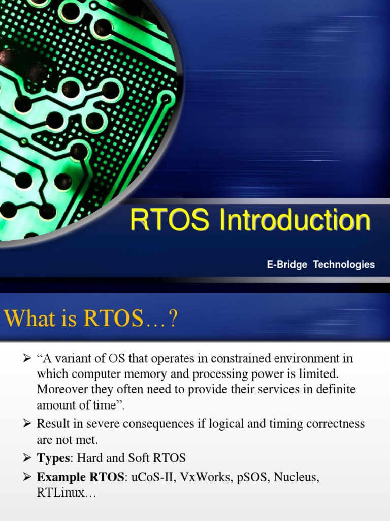RTOS Introduction: E-Bridge Technologies | PDF | Scheduling (Computing) | Concurrent Computing