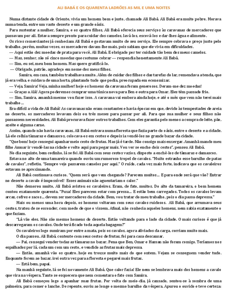 Alibaba e Os 40 Ladroes | PDF | Moeda | Natureza