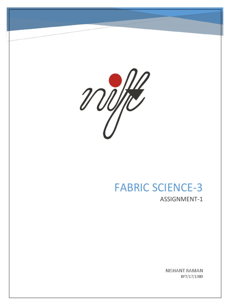 Fabric Science-3: Assignment-1 | PDF | Enzyme | Textiles