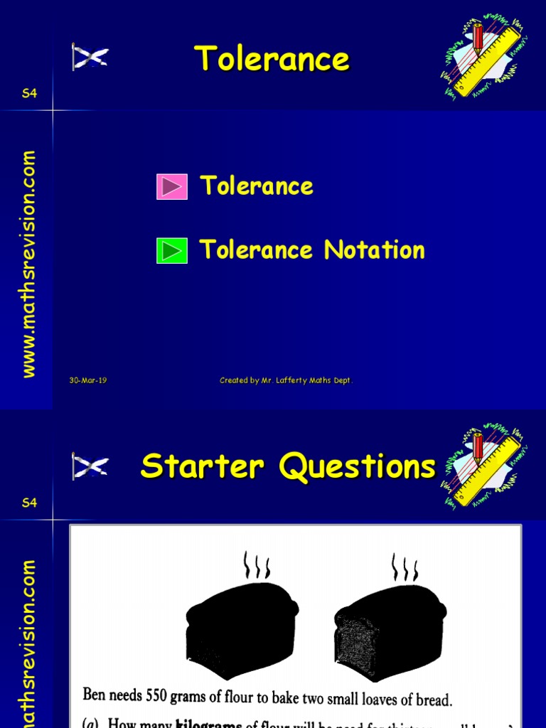 Tolerance Tolerance Notation | PDF | Engineering Tolerance | Teaching ...