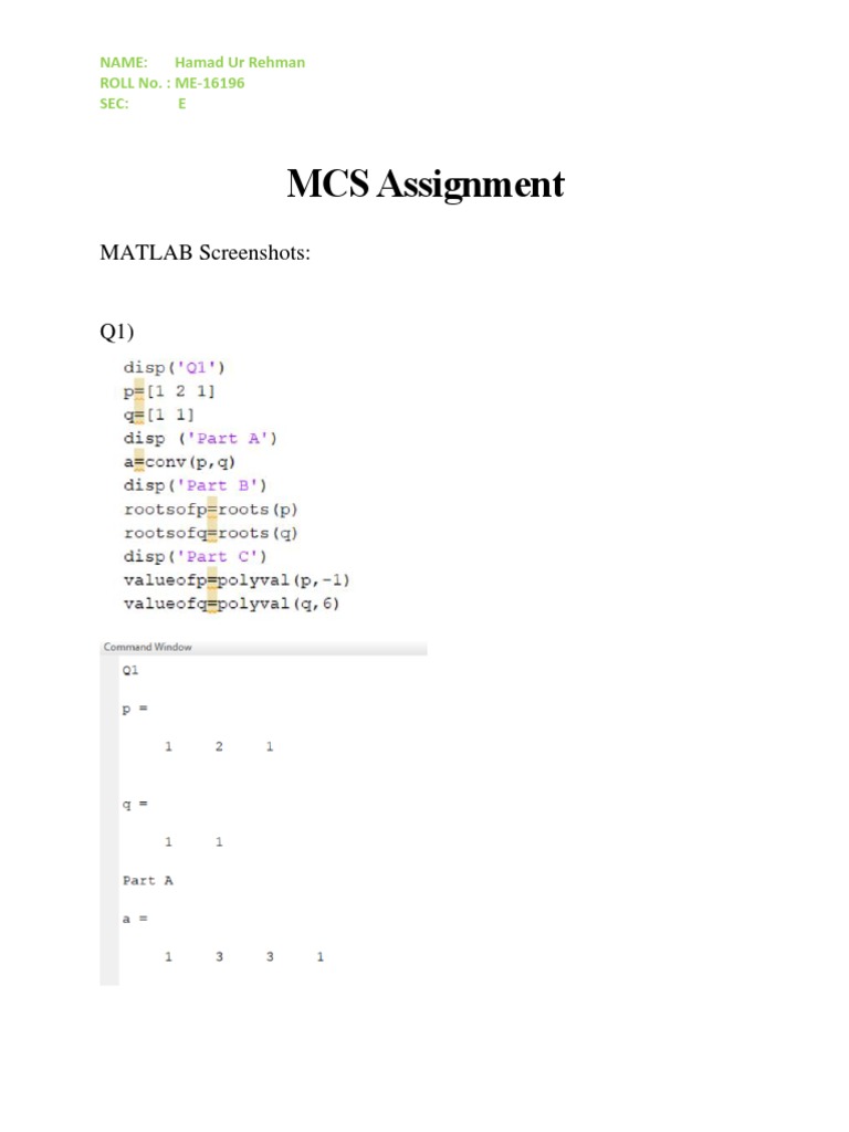 Mcs Lab Assignment 2 | PDF