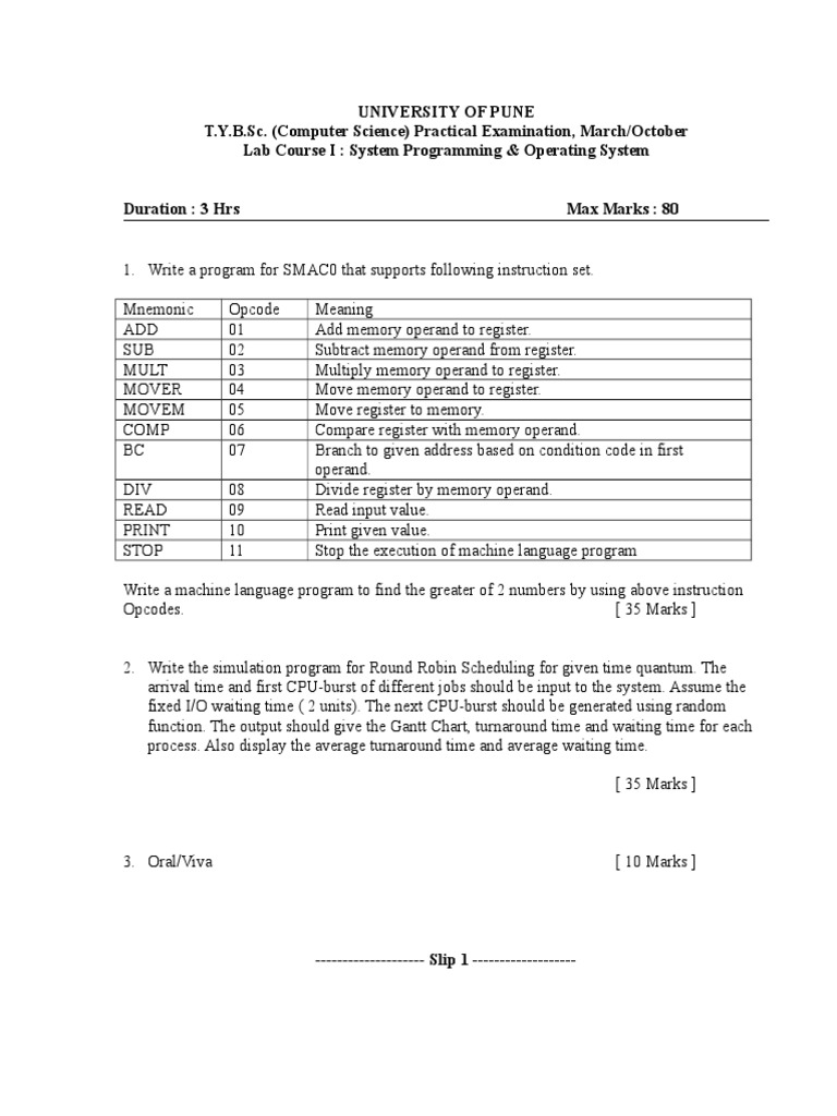 University of Pune T.Y.B.Sc. (Computer Science) Practical Examination ...