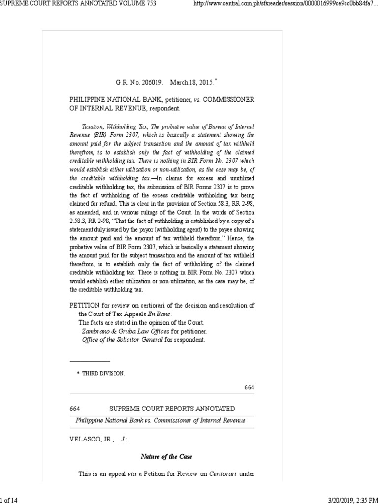 PNB Vs Cir Escra | PDF | Withholding Tax | Foreclosure