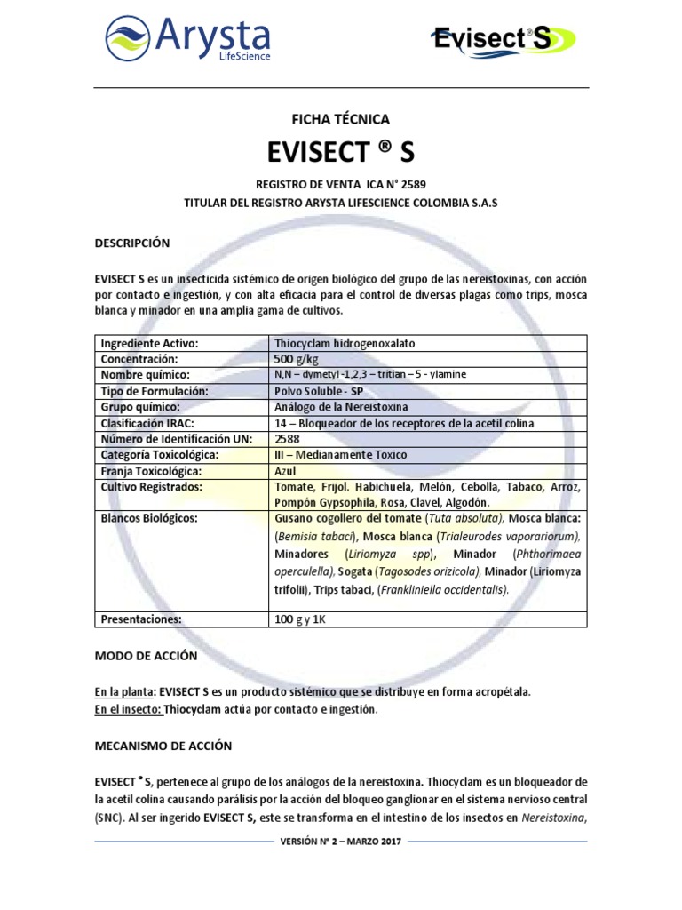 F.T. Evisect S (Vr. 2) | PDF | Pesticida | Hoja