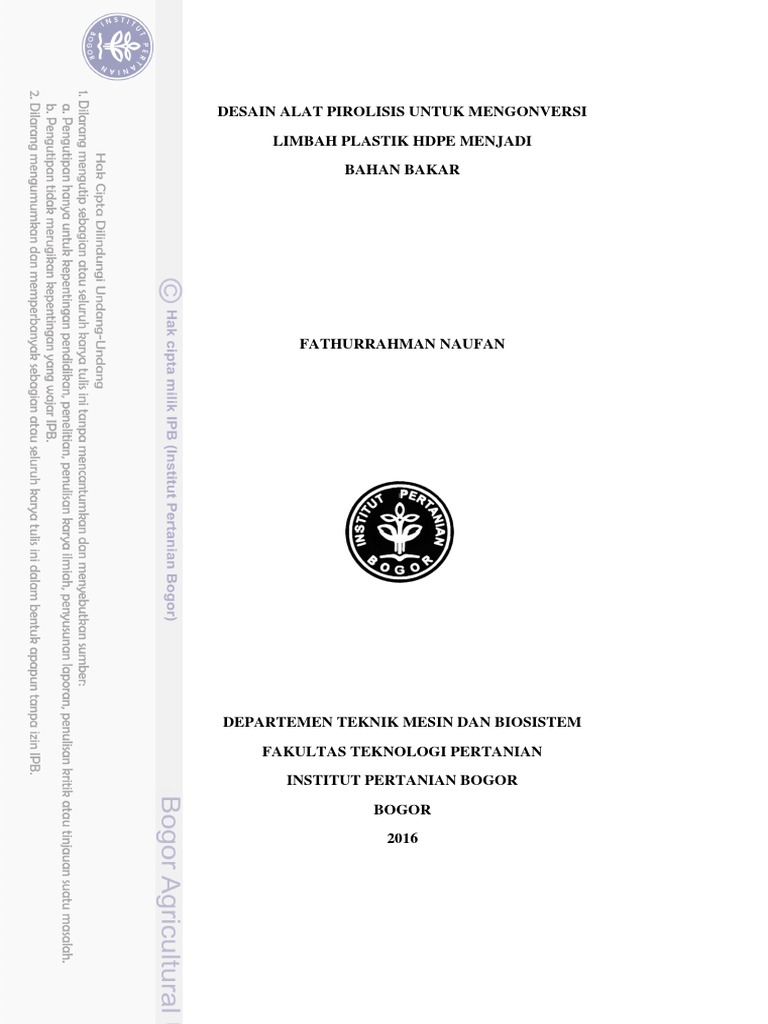 Desain Alat Pirolisis IPB PDF | PDF