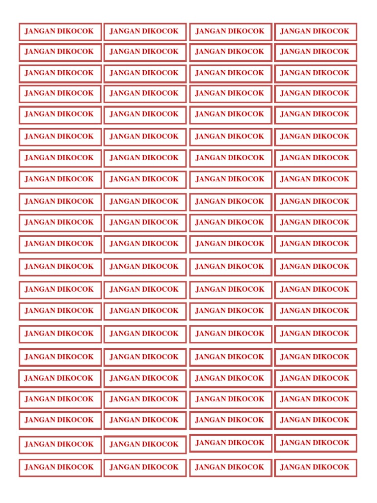 Label Jangan Dikocok | PDF | Griya & Taman