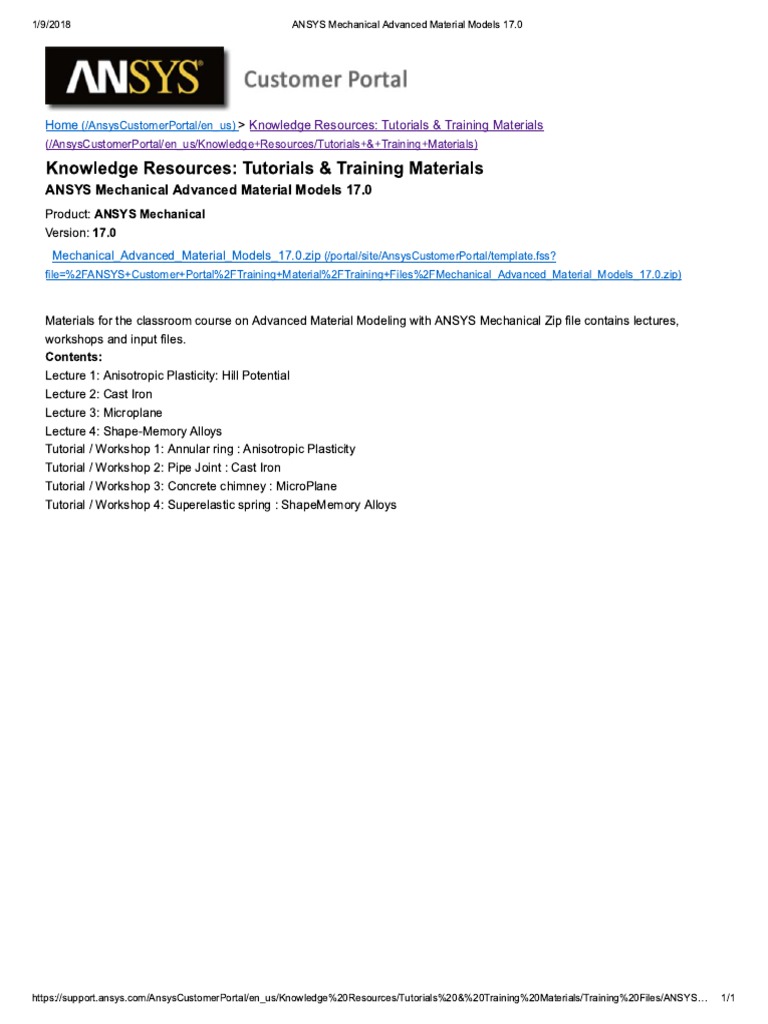 ANSYS Mechanical Advanced Material Models 17 | PDF