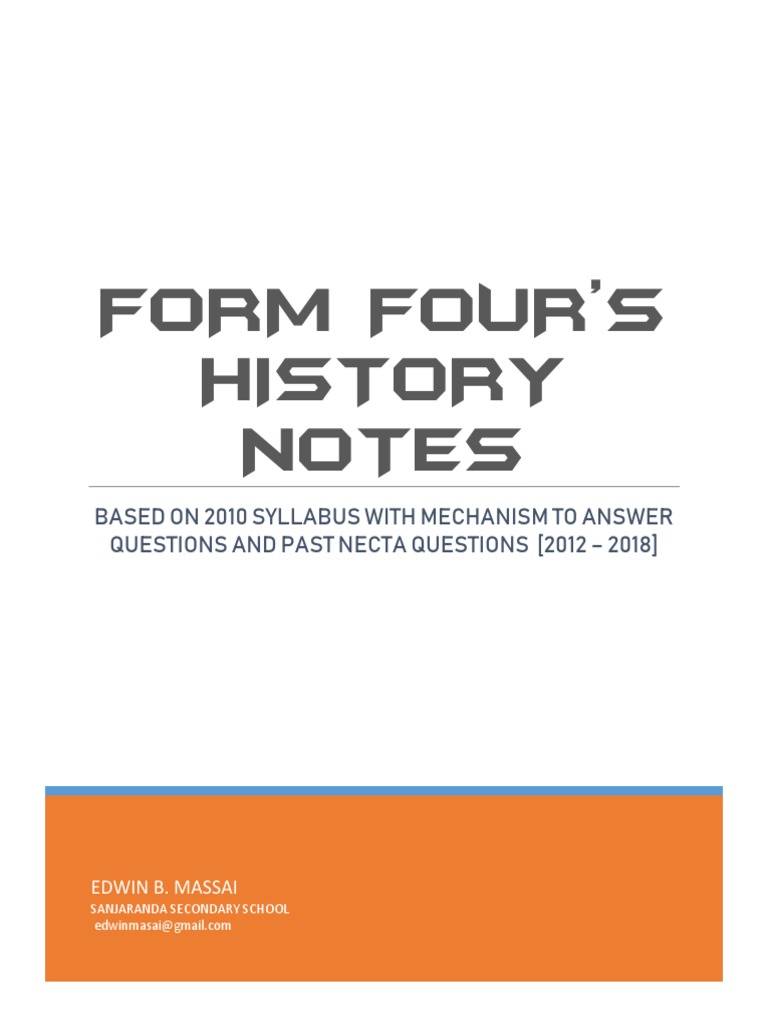 History Form Four Complete Notes PDF | PDF | Great Depression | Austria ...
