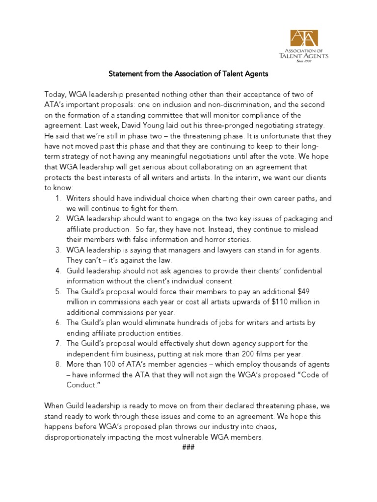 ATA Statement 3-36-19 | PDF
