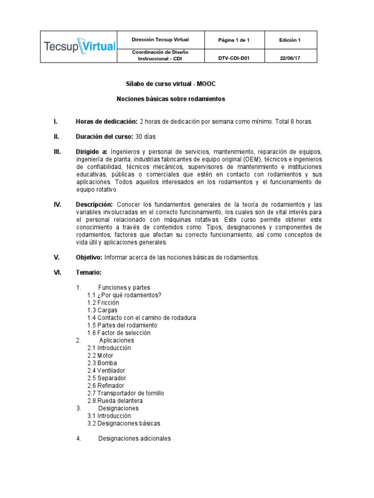 Sílabo Curso 1 NBSR SKF Final | PDF