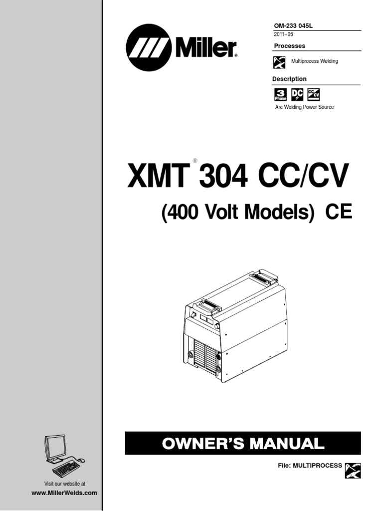 Miller XMT 304 | PDF | Welding | Construction