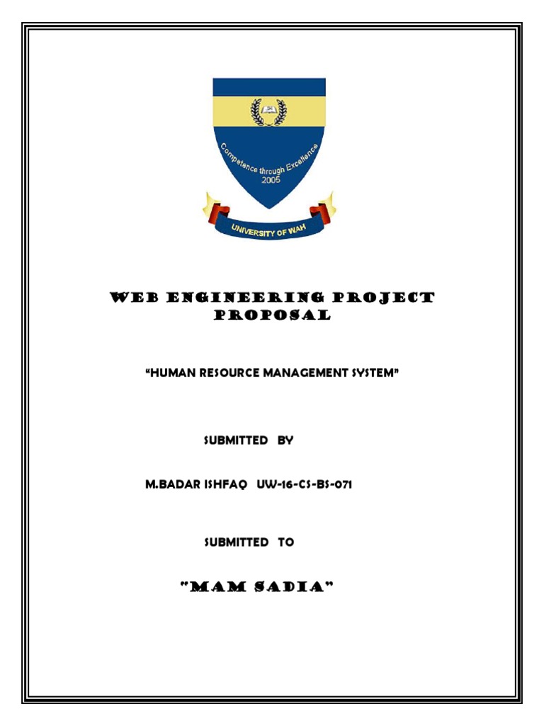 Web Engineering Project Proposal: "Human Resource Management System ...