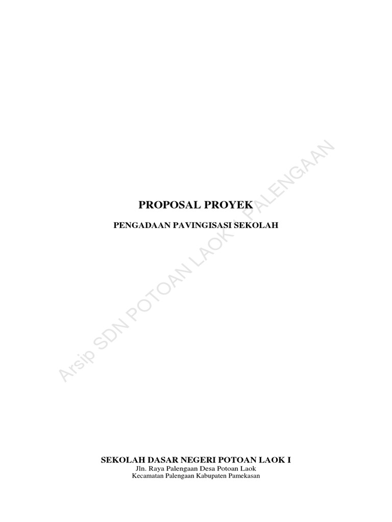 Contoh Proposal Pavingisasi Sekolah | PDF