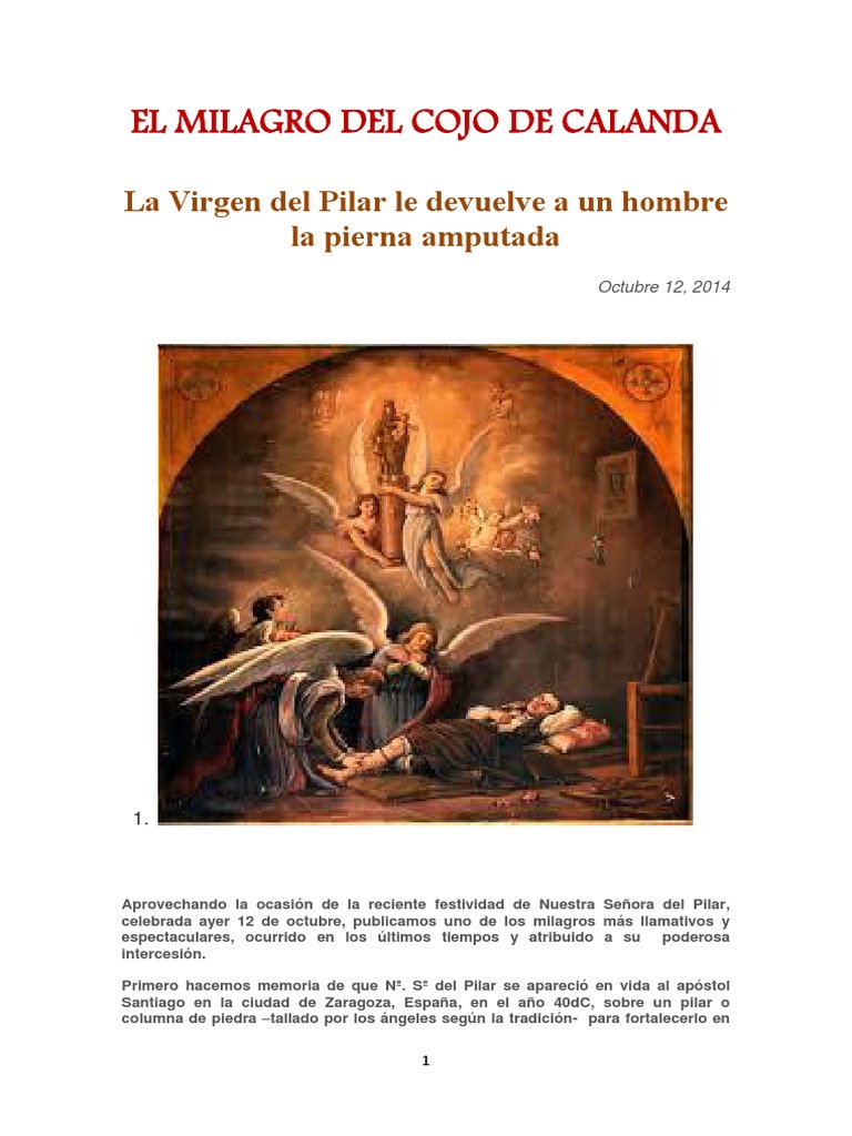 Milagro de la Virgen del Pilar en Calanda | PDF