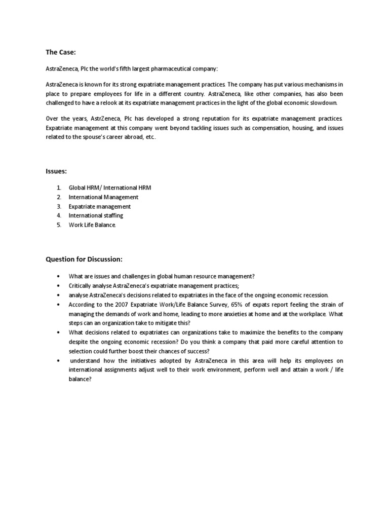 AstraZeneca Case Study | PDF