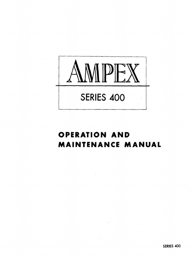 Ampex-400 Manual Grayscale PDF | PDF | Tape Recorder | Electrical Connector