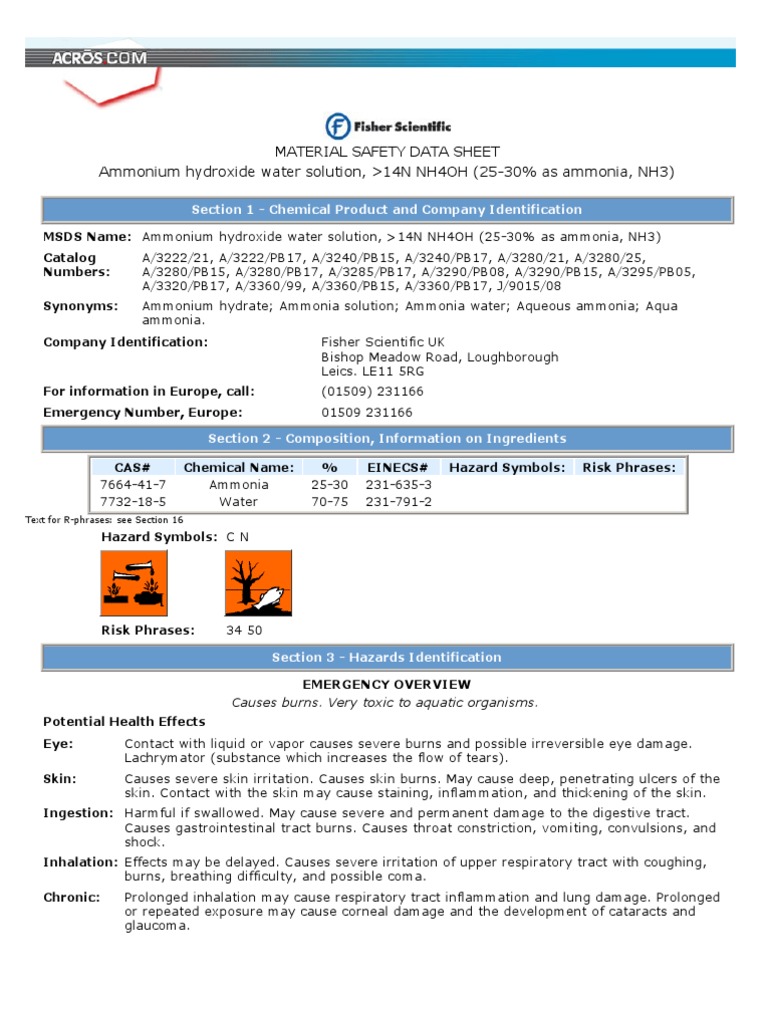 amonium hidroksida | Ammonia | Personal Protective Equipment