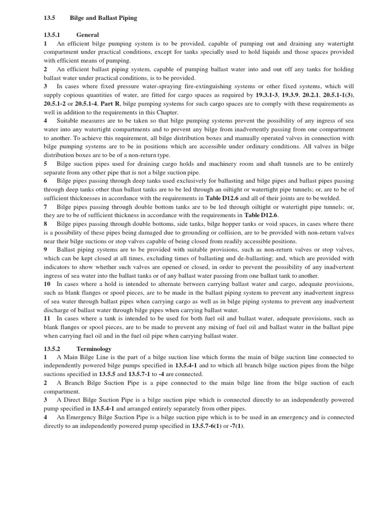 Bilge and Ballast Piping | PDF | Pump | Ships