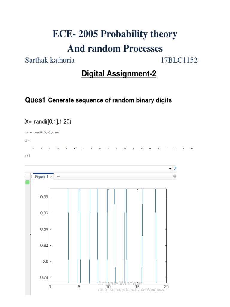 ECE-2005 Probability Theory and Random Processes: Sarthak Kathuria ...
