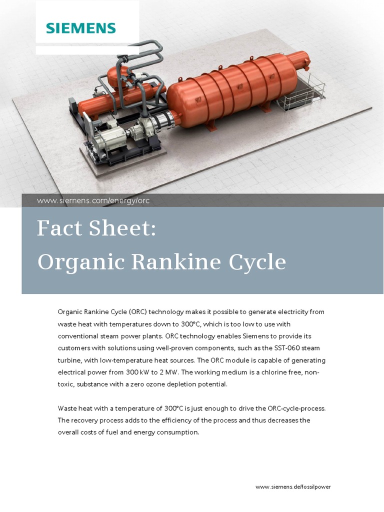 Siemens FactSheet ORC Module | PDF | Sustainable Technologies | Energy Production