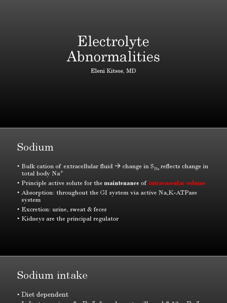 Electrolyte Abnormalities | PDF | Medical Specialties | Clinical Medicine