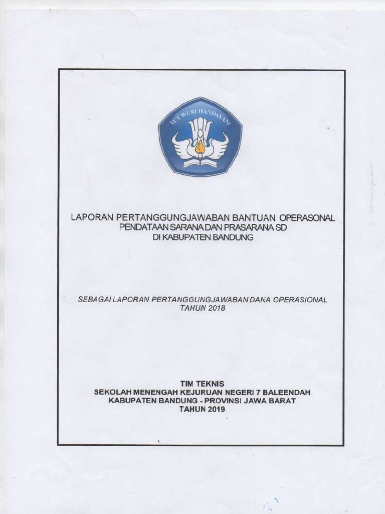 SPJ Bantuan Operasional Pendataan Sarana Dan Prassarana SD Kab. Bandung ...