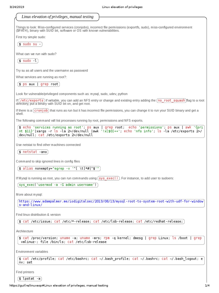 Linux Privileges Escalation Simple Techniques | PDF | Superuser | Sudo