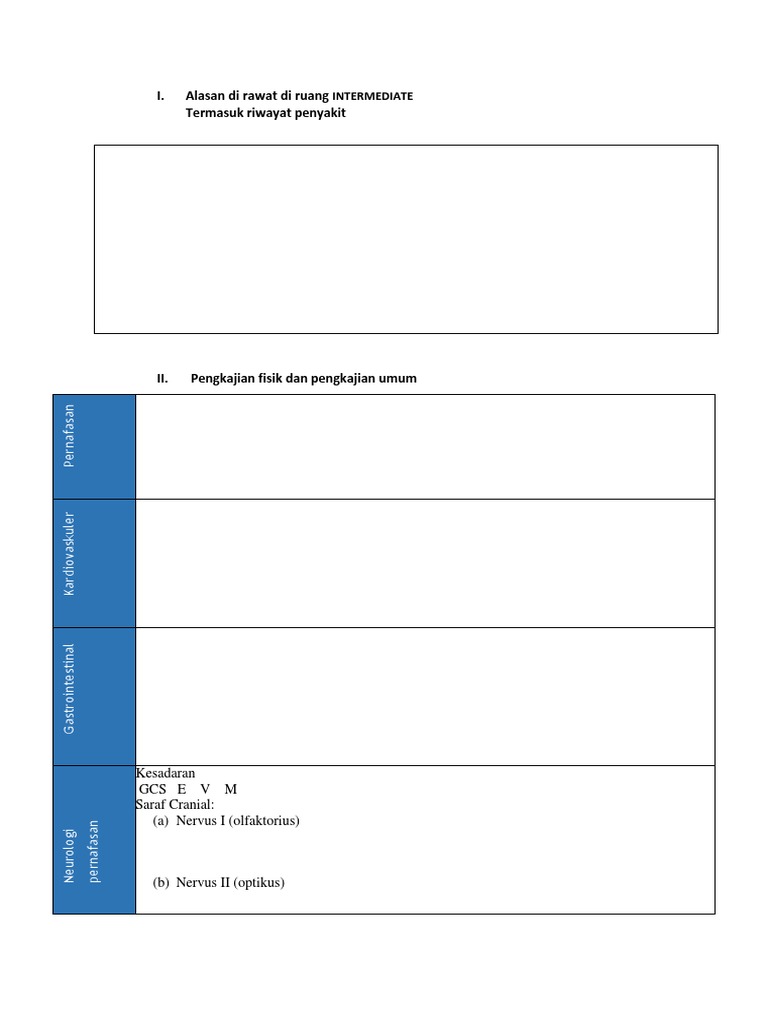 Alasan Di Rawat Di Ruang INTERMEDIATE | PDF | Neuroanatomy | Human Anatomy