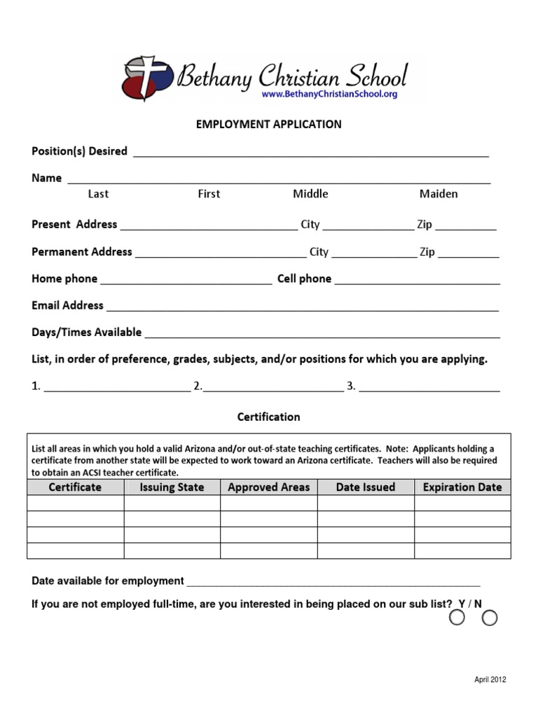Employment Application 2016 | PDF | Nolo Contendere | Common Law