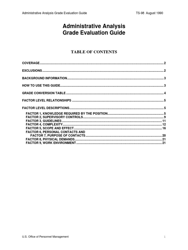 Administrative Analysis Grade Guide | PDF | Evaluation | Workload