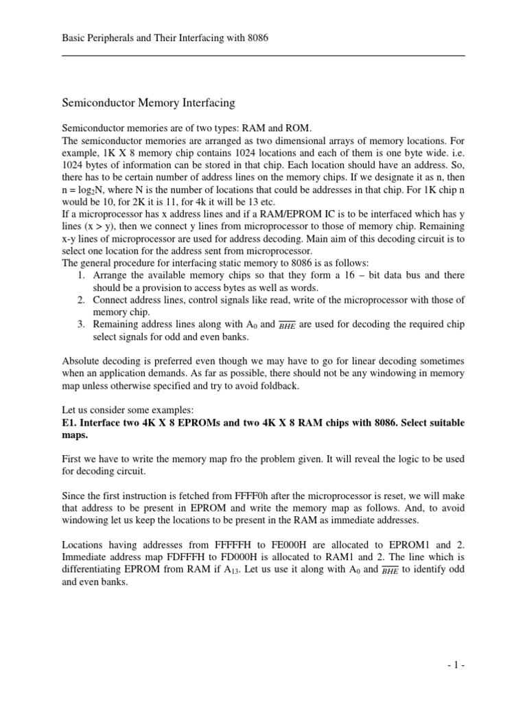 Memoryiointerfacing PDF | PDF | Random Access Memory | Input/Output
