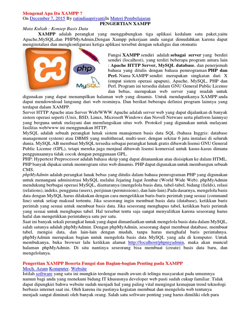Mengenal Apa Itu XAMPP | PDF