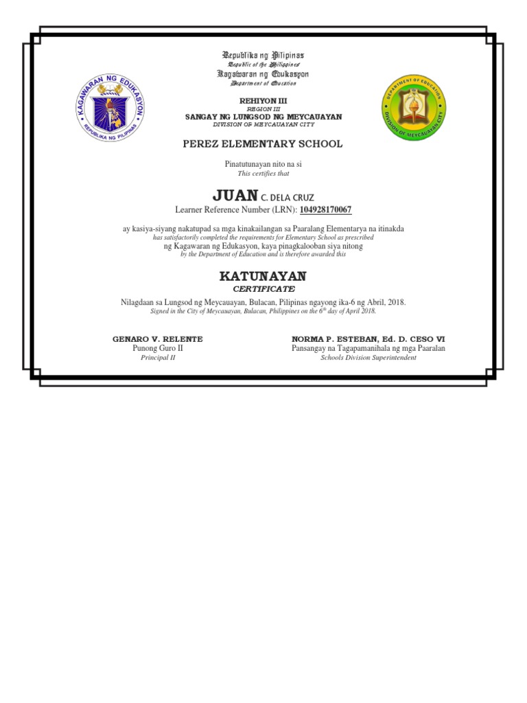 Katunayan: Perez Elementary School