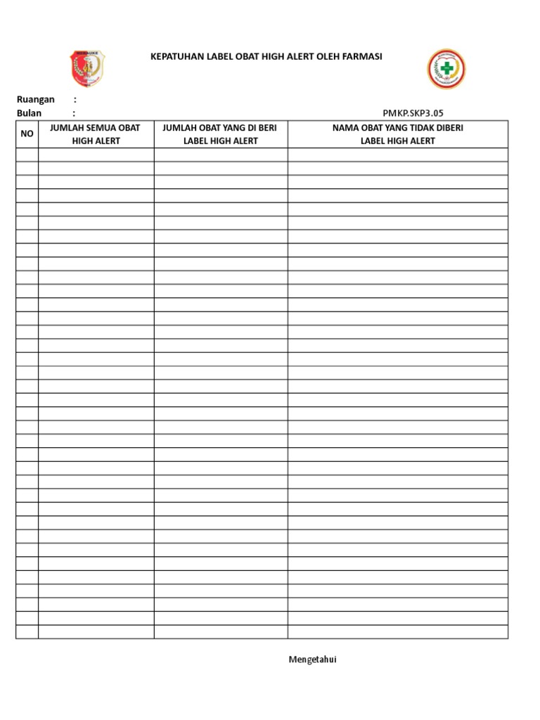 05 - HD - Kepatuhan Pemberian Label Obat High Alert Oleh Farmasi | PDF