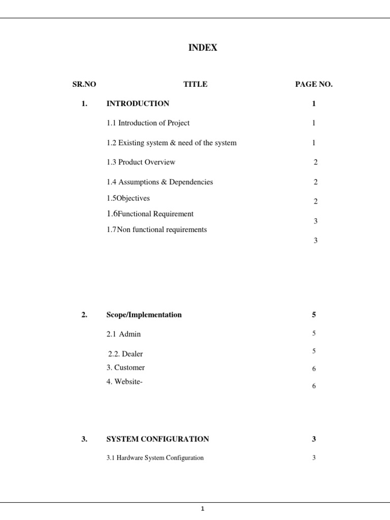 SR - No Title Page No. 1. 1: Index | PDF