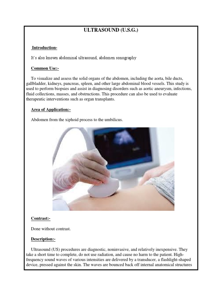 Ultrasound (U.S.G.) : Introduction | PDF | Medical Ultrasound | Medical ...