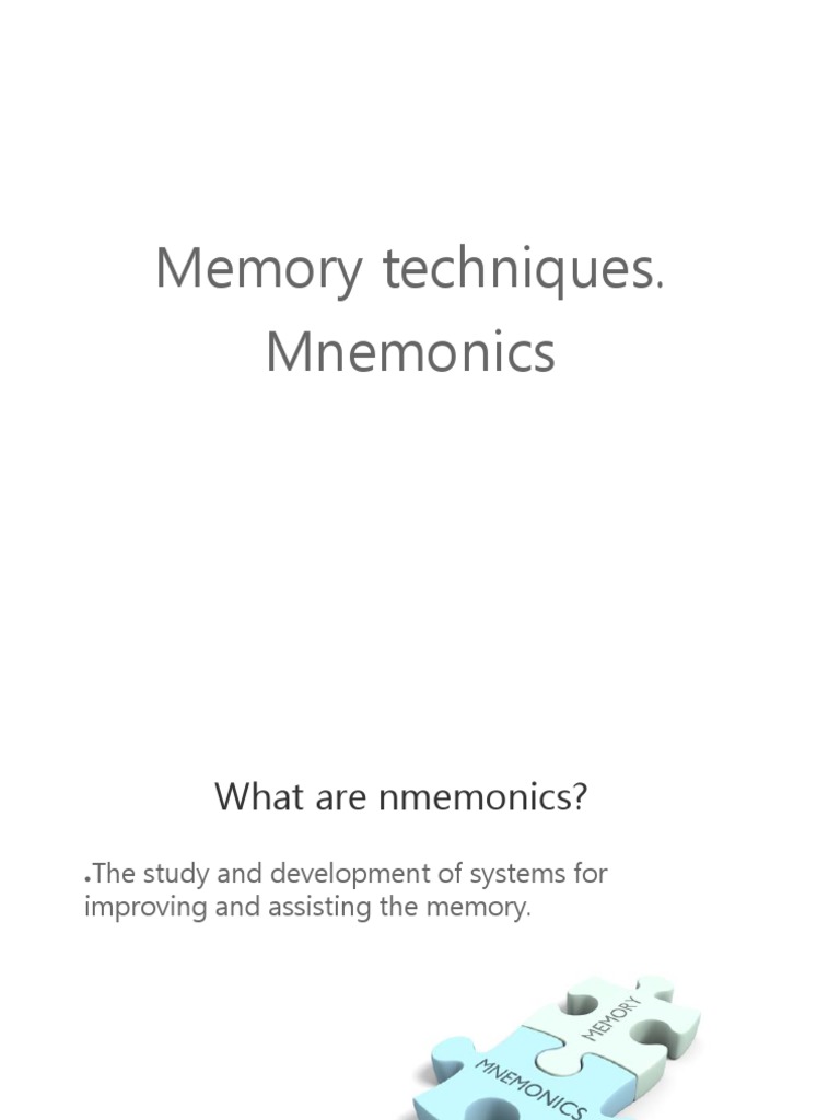 Mnemonic Techniques | PDF | Mnemonic | Cognitive Neuroscience
