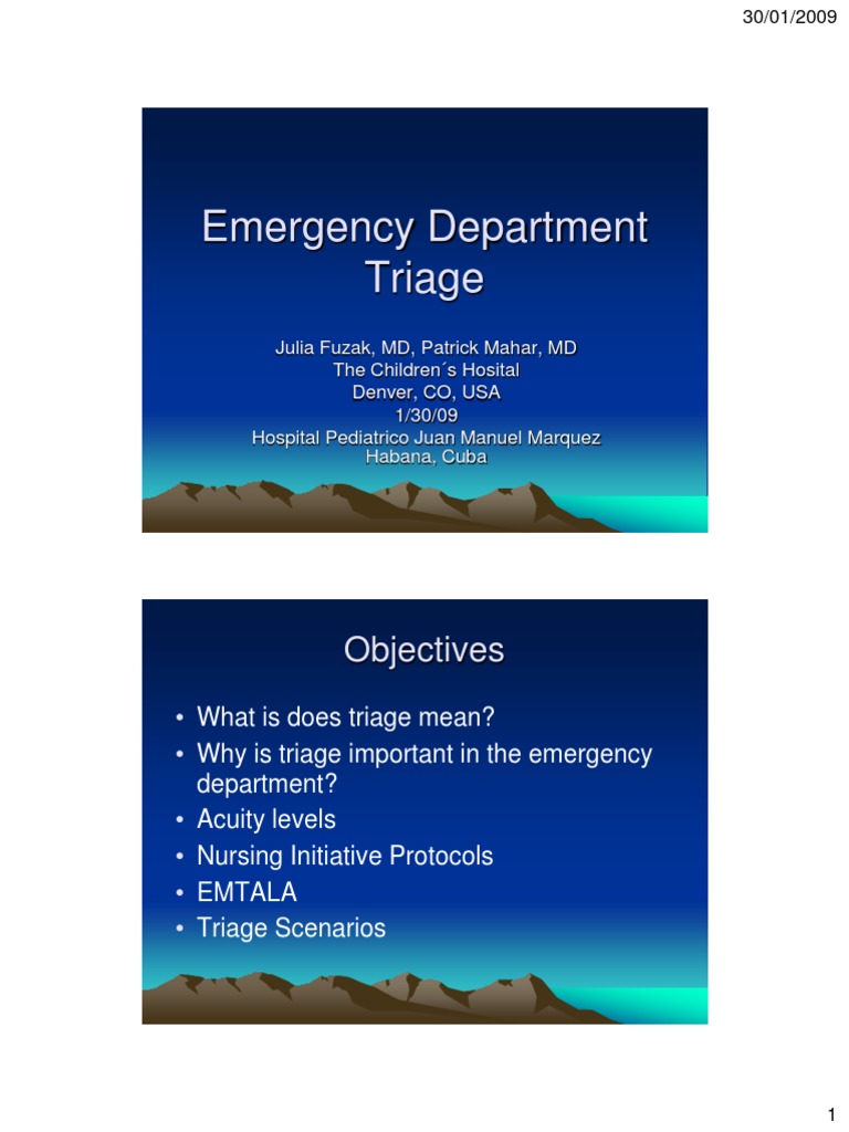 An Overview of Pediatric Triage Protocols and Procedures in the ...