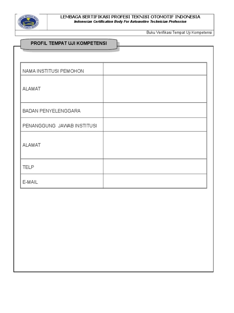 Form Verifikasi TUK NEW | PDF