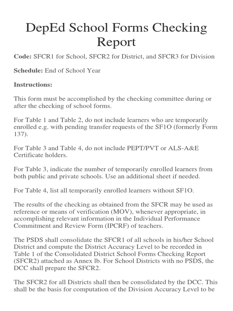 DepEd School Forms Checking Repor1 | PDF | Accuracy And Precision | Change