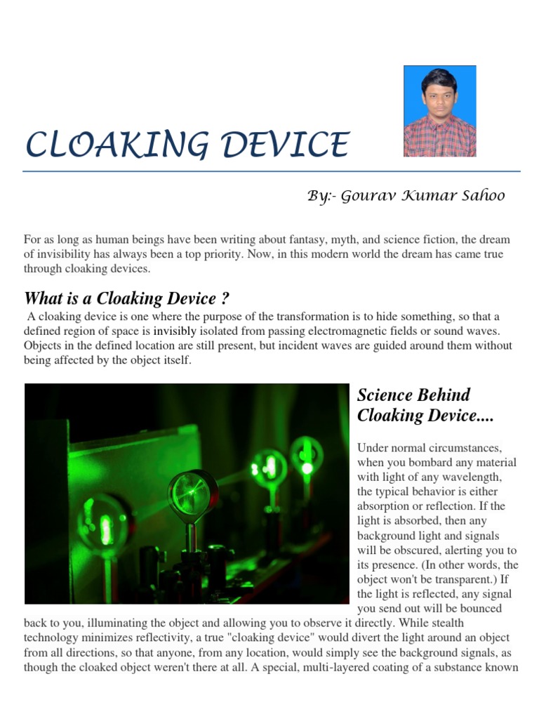 What Is A Cloaking Device ? | PDF | Lens (Optics) | Atomic