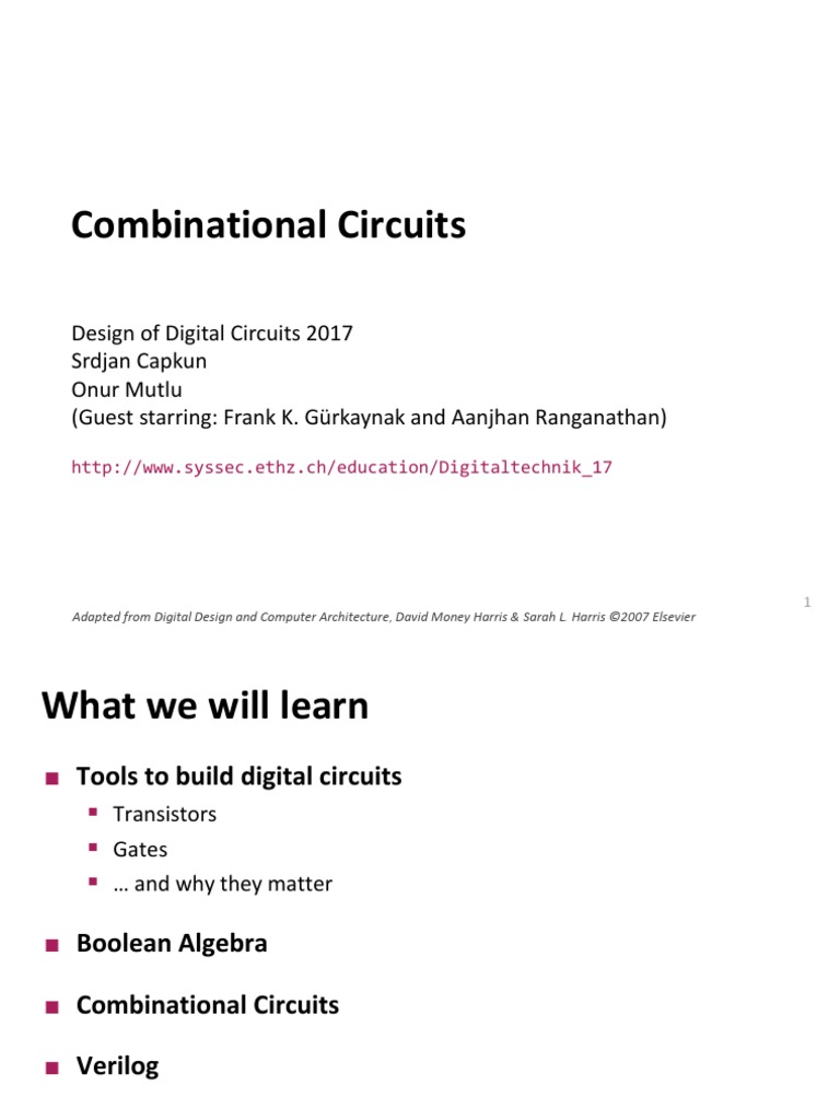 0a CombinationalCircuits | PDF | Cmos | Logic Gate
