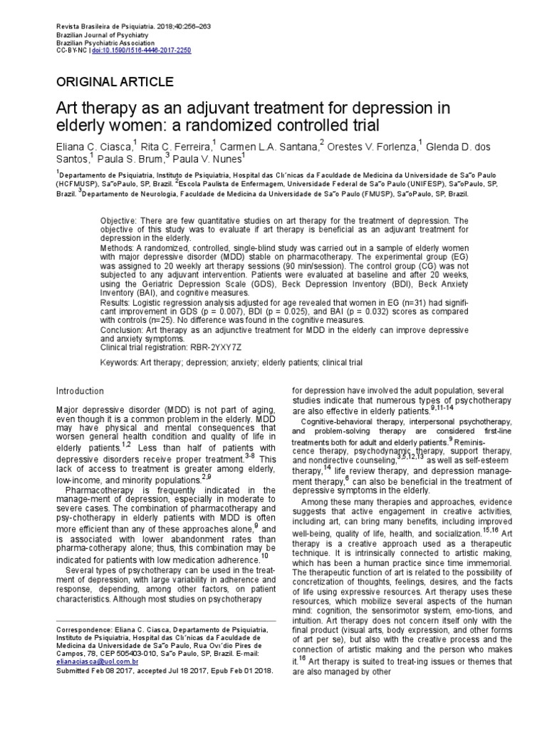 Art Therapy As An Adjuvant Treatment For Depression in Elderly Women: A ...
