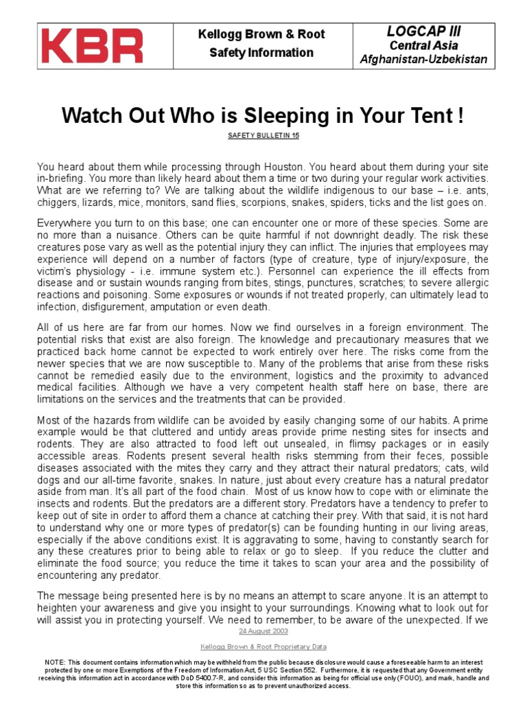 Wildlife Safety Tips for LOGCAP III | PDF | Predation | Rodent