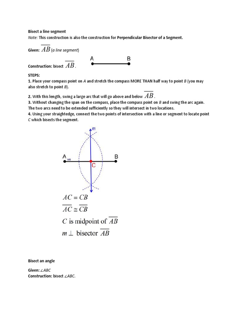 Bisect A Line Segment | PDF | Geometric Shapes | Euclid