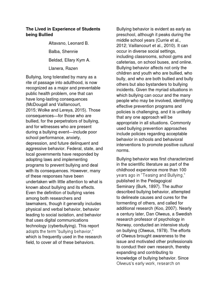 Research Methodology Final | PDF | Bullying | Cyberbullying