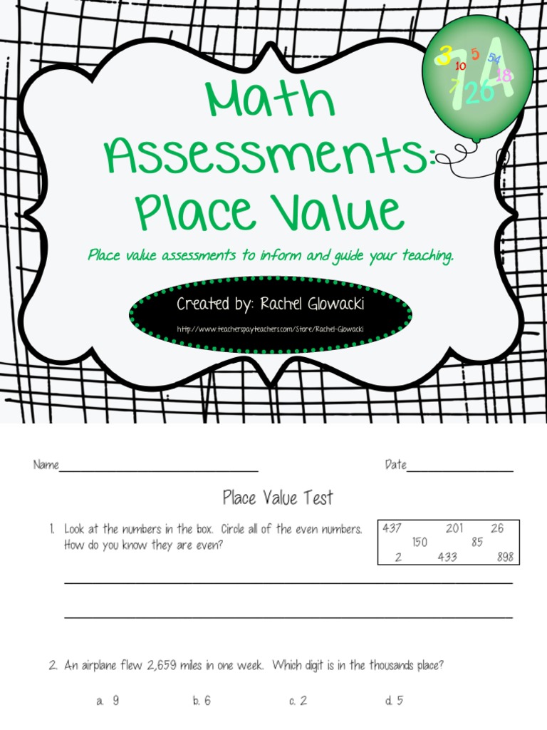 Math Assessments Place Value | PDF | Lexicology | Notation