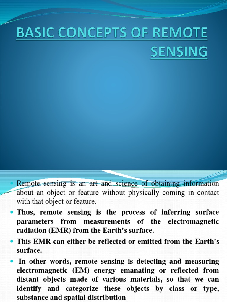 Basic Concepts of Remote Sensing | PDF | Remote Sensing ...