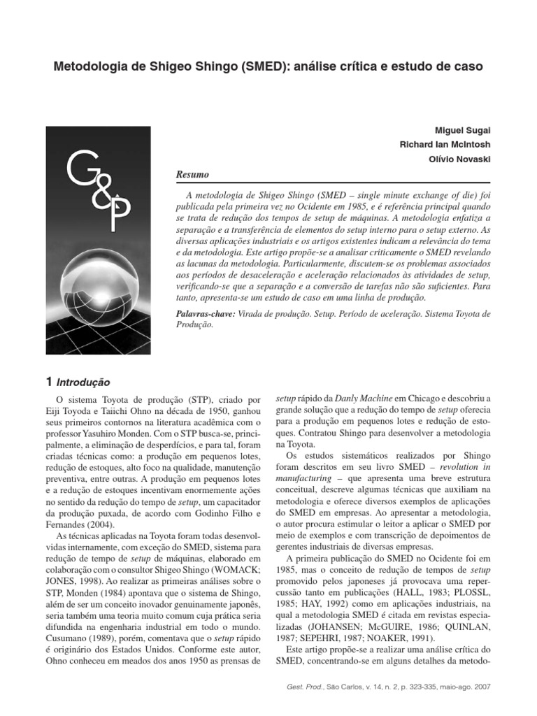 Metodologia de Shigeo Shingo (SMED) | PDF | Tempo | Indústrias