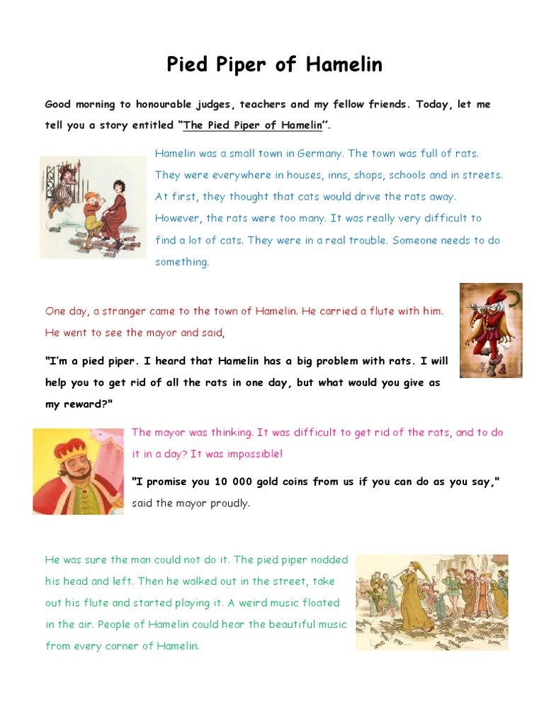 Story Telling Script Pied Piper of Hamelin | PDF